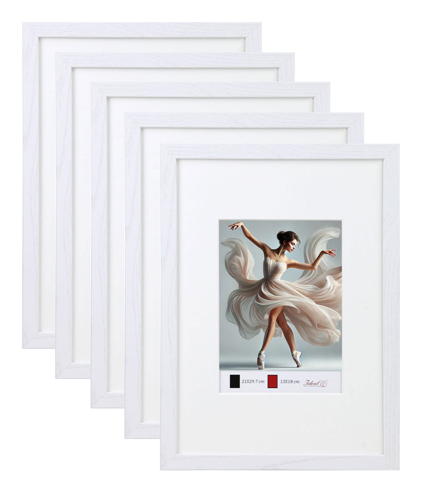3er 5er Set Holzbilderrahmen mit Passepartout Elegantes Design Foto ...